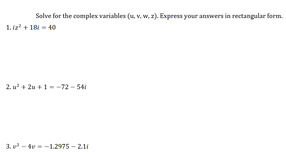 Solved ADVANCE MATHEMATICS Complex Numbers and Complex | Chegg.com