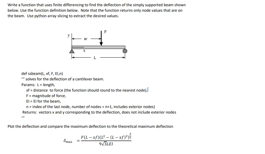 Write a function that uses finite differencing to | Chegg.com