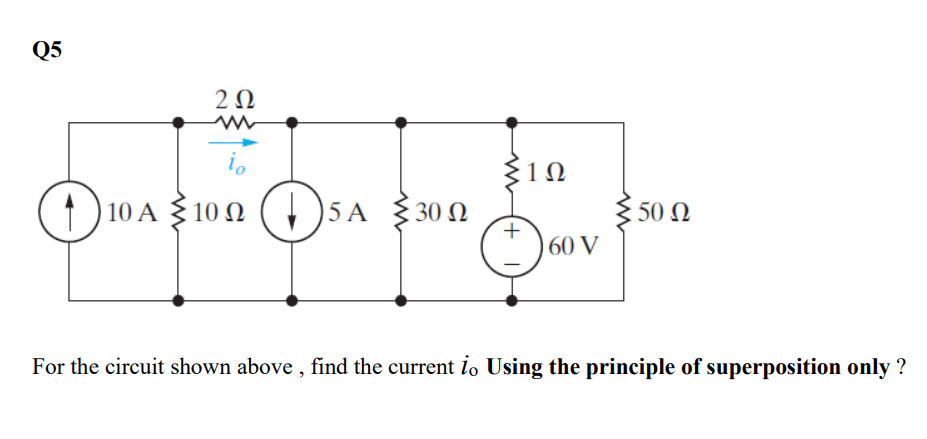 Solved For the circuit shown above, find the current io | Chegg.com