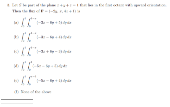 Solved 3. Let S be part of the plane x+y+3 = 1 that lies in | Chegg.com