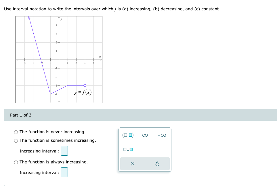 Solved Use interval notation to write the intervals over | Chegg.com
