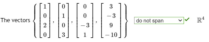 Solved How do I know if those vectors span or don't span? | Chegg.com