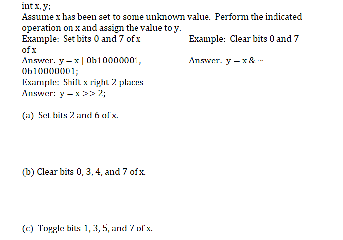 Solved Assume x has been set to some unknown value. Perform | Chegg.com
