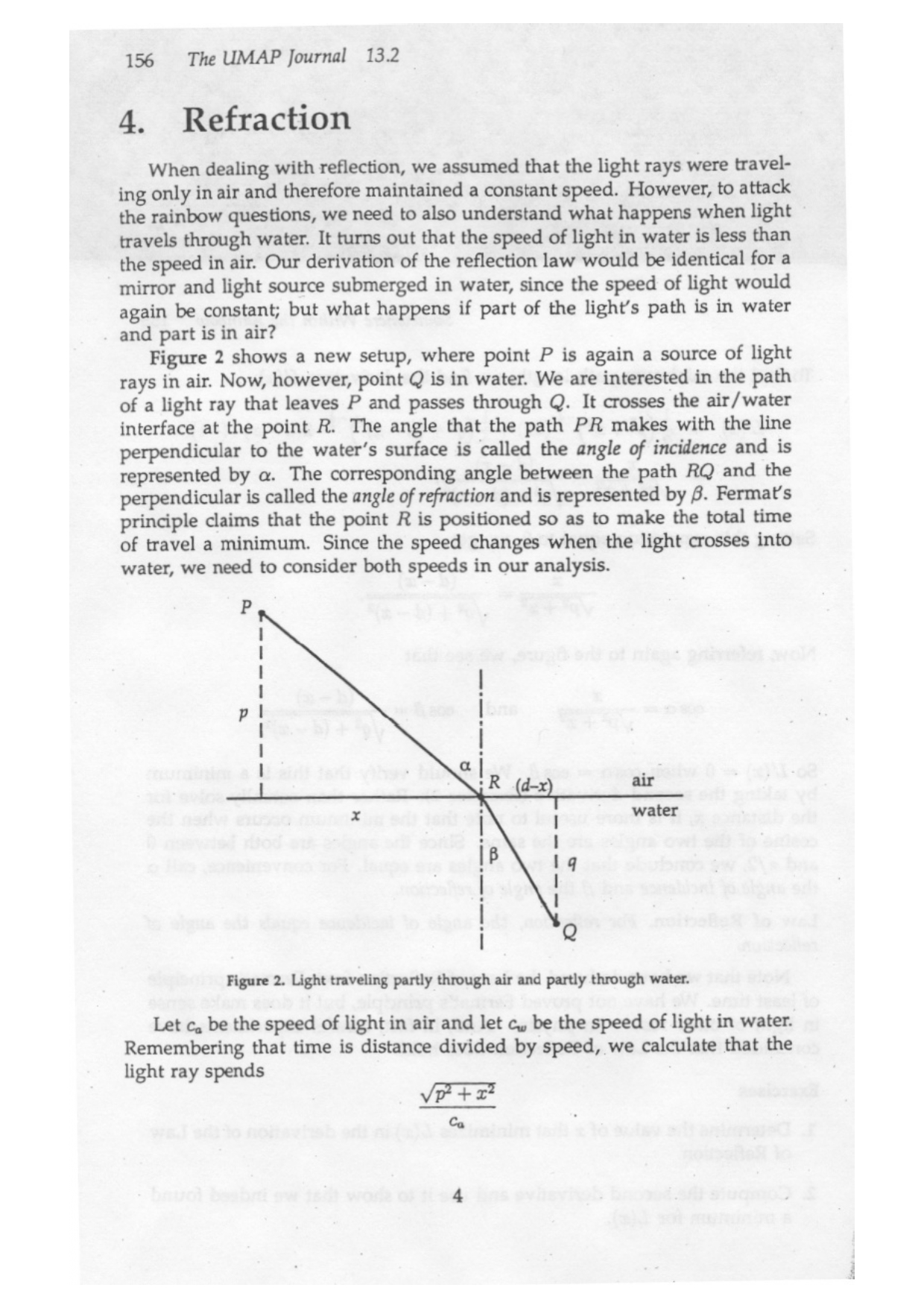 Solved 4. Refraction When dealing with reflection, we | Chegg.com
