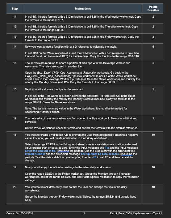Solved Grader - Instructions Excel 2019 Project | Chegg.com