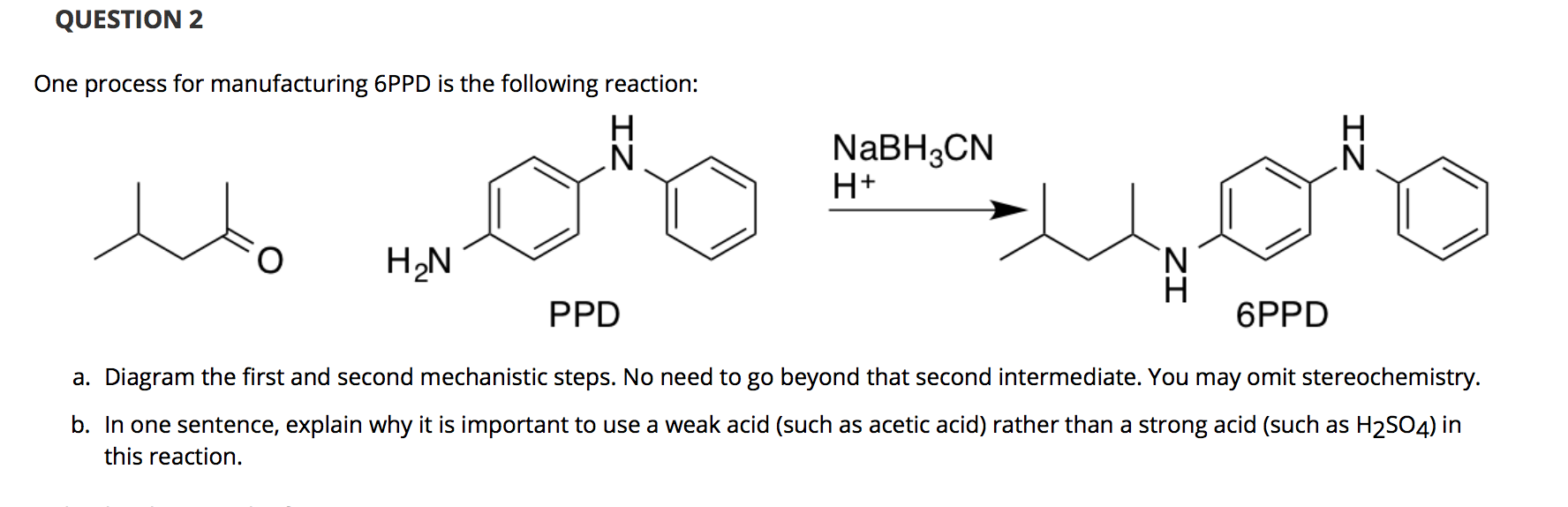 Solved QUESTION 2 One process for manufacturing 6PPD is the | Chegg.com
