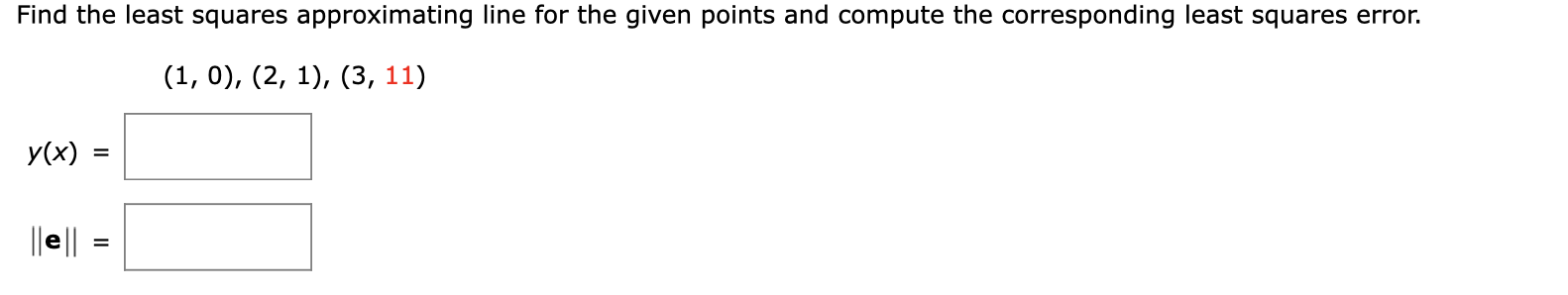 Solved Find the least squares approximating line for the | Chegg.com