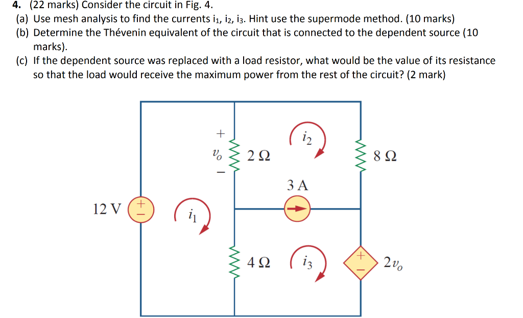 Solved 4. (22 marks) Consider the circuit in Fig. 4. (a) Use | Chegg.com