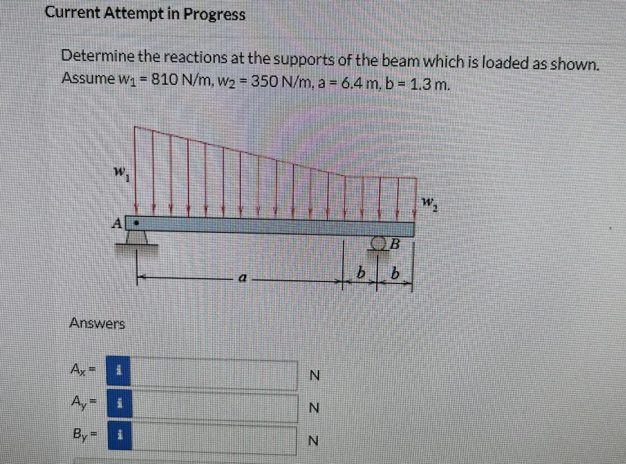 Solved Current Attempt in Progress Determine the reactions | Chegg.com