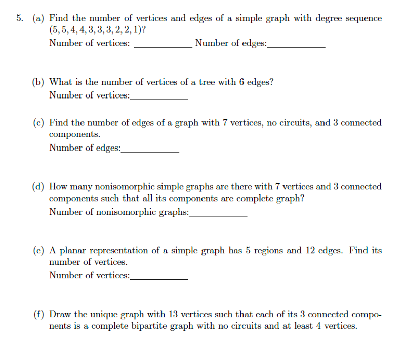 Solved 5. (a) Find the number of vertices and edges of a | Chegg.com