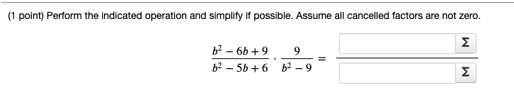 Solved (1 point) Perform the indicated operation and | Chegg.com