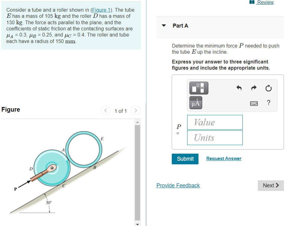 Solved Review Consider a tube and a roller shown in (Figure | Chegg.com