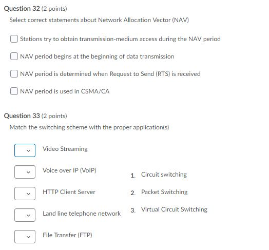 Solved Question 32 (2 points) Select correct statements | Chegg.com