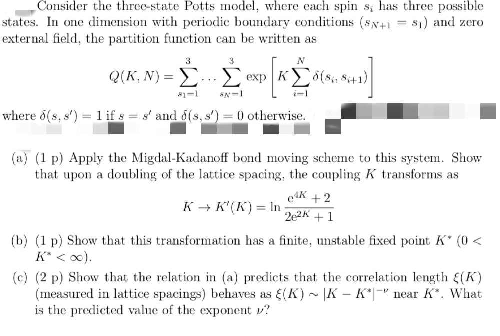 Solved Consider the three-state Potts model, where each spin | Chegg.com