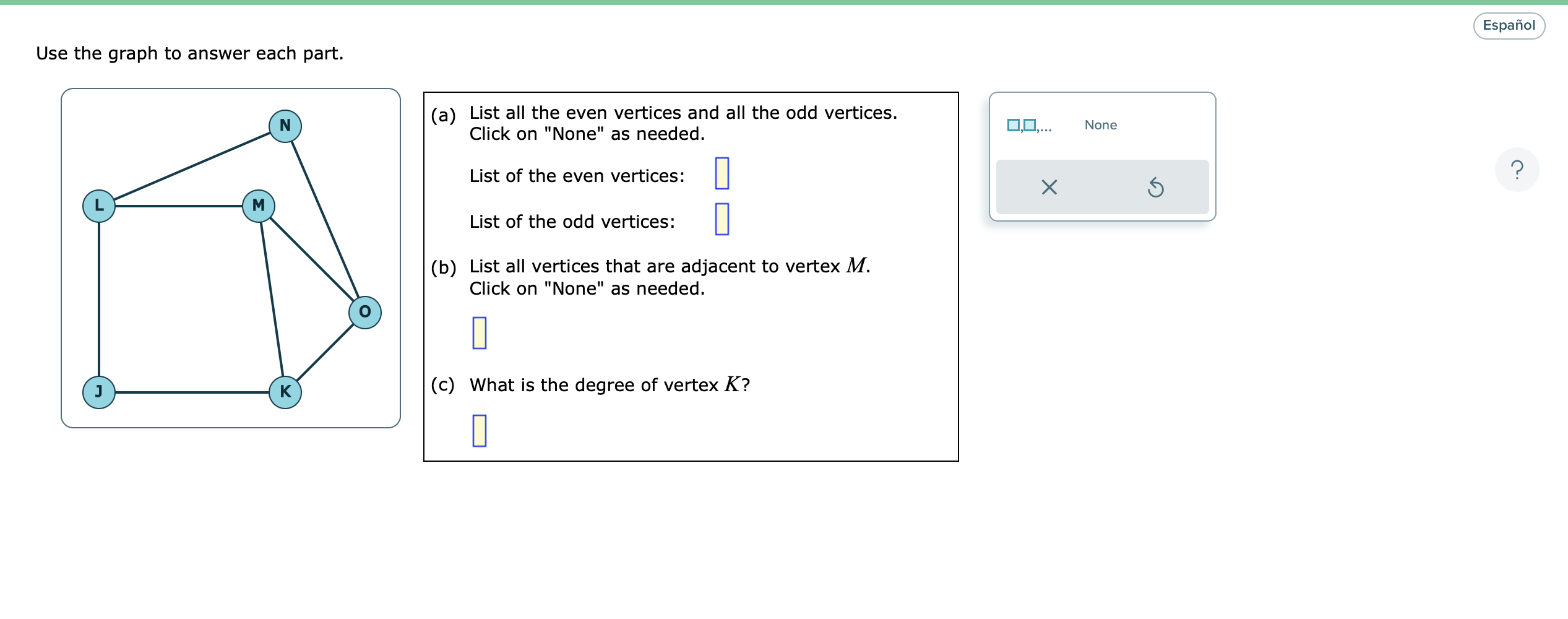 Solved Use the graph to answer each part. (a) List all the | Chegg.com