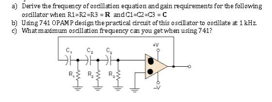 Solved a) Derive the frequency of oscillation equation and | Chegg.com