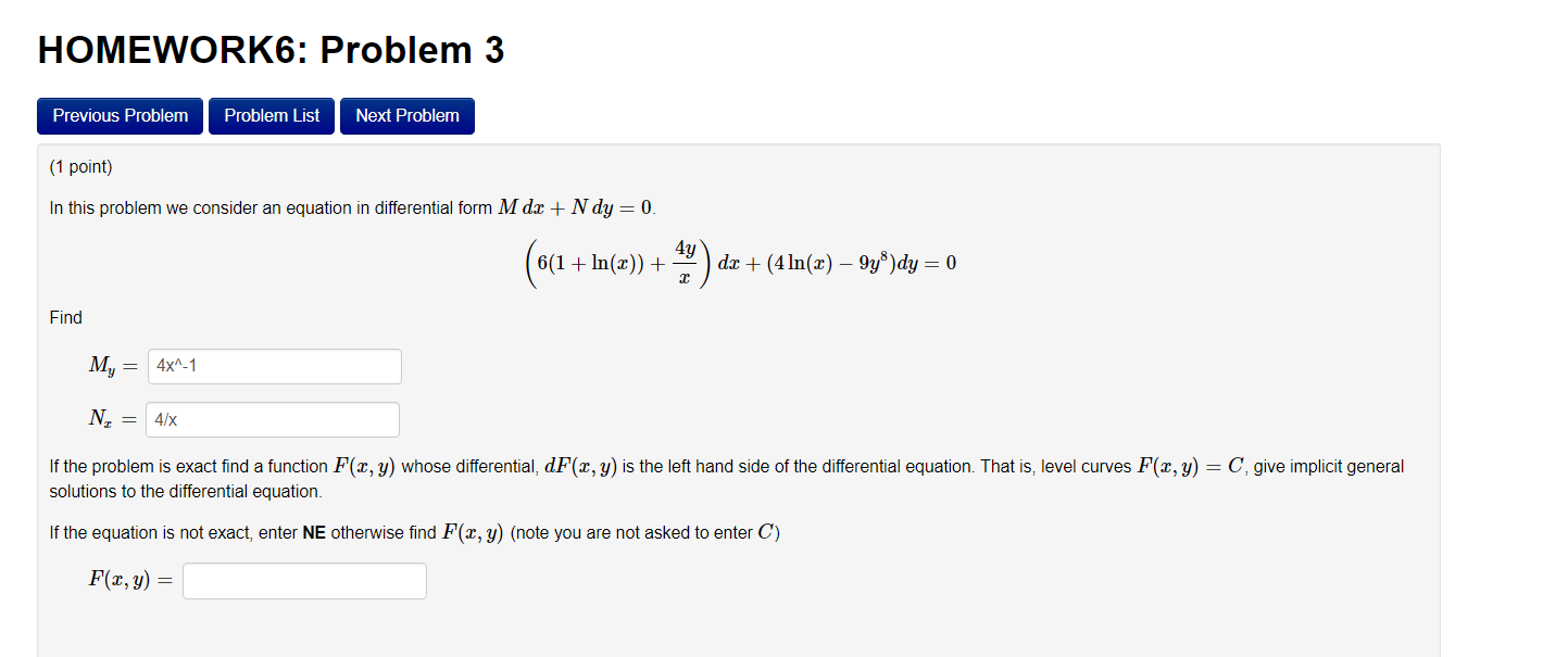 Solved In this problem we consider an equation in | Chegg.com