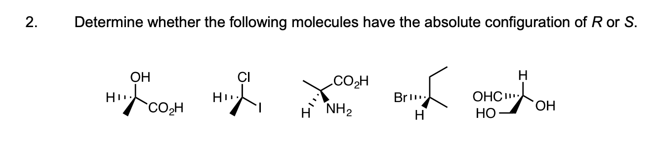 Solved Determine whether the following molecules have the | Chegg.com
