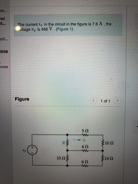 Solved The source voltage vg in the circuit in the figure is | Chegg.com