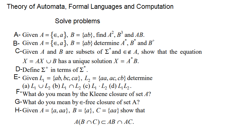 Solved Theory of Automata, Formal Languages and Computation | Chegg.com