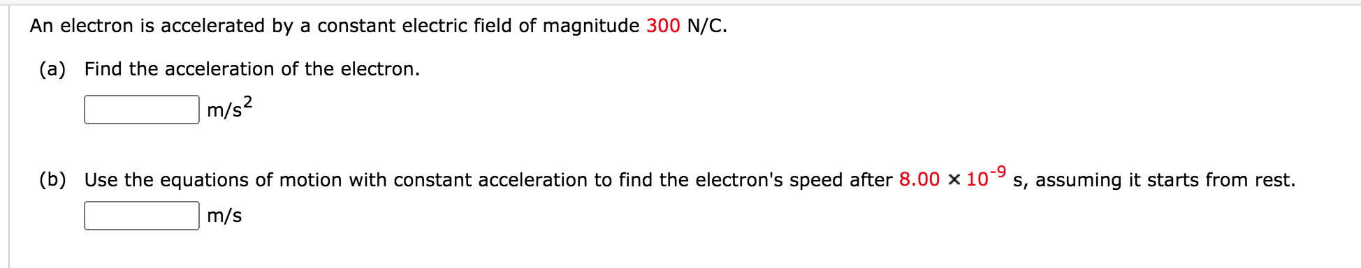 Solved An electron is accelerated by a constant electric | Chegg.com