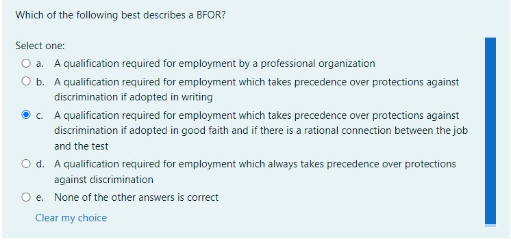 Solved Which of the following best describes a BFOR? Select | Chegg.com