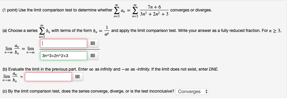 Solved (1 point) Use the integral test to determine whether | Chegg.com