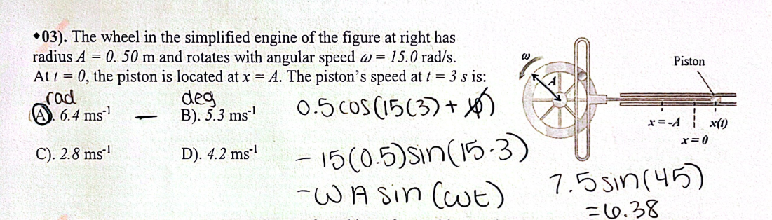 Solved -03). The wheel in the simplified engine of the | Chegg.com