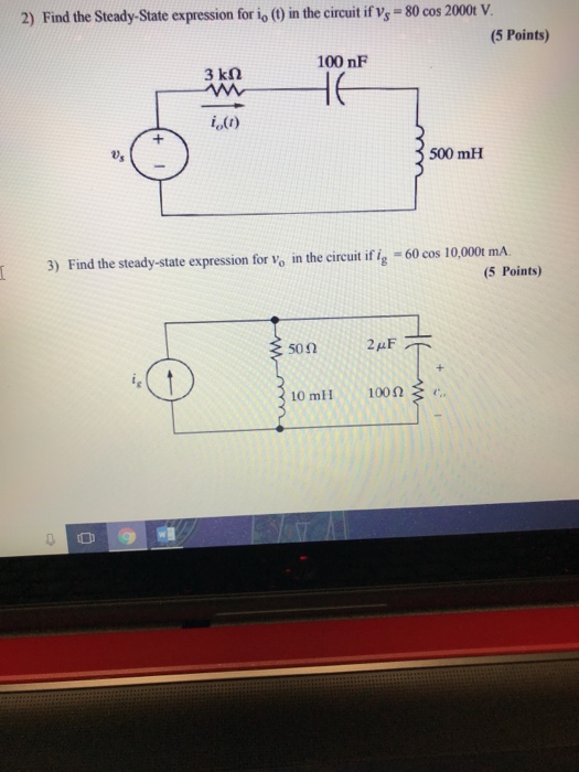 Solved 2) Find the Steady-State expression for io () in the | Chegg.com