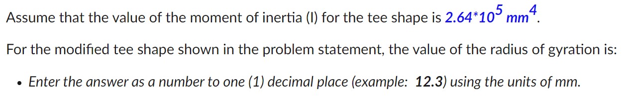 Solved For parts (a) - (d), use the modified tee shape shown | Chegg.com