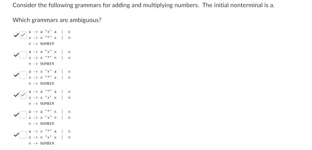 Solved Consider the following grammars for adding and | Chegg.com