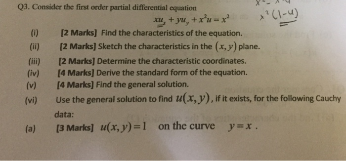 Solved Q3. Consider the first order partial differential | Chegg.com
