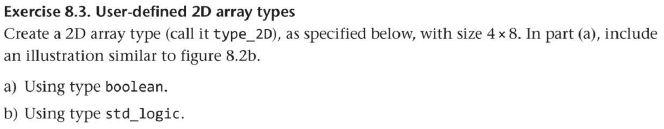 Exercise 8.3. User-defined 2D array types Create a 2D | Chegg.com