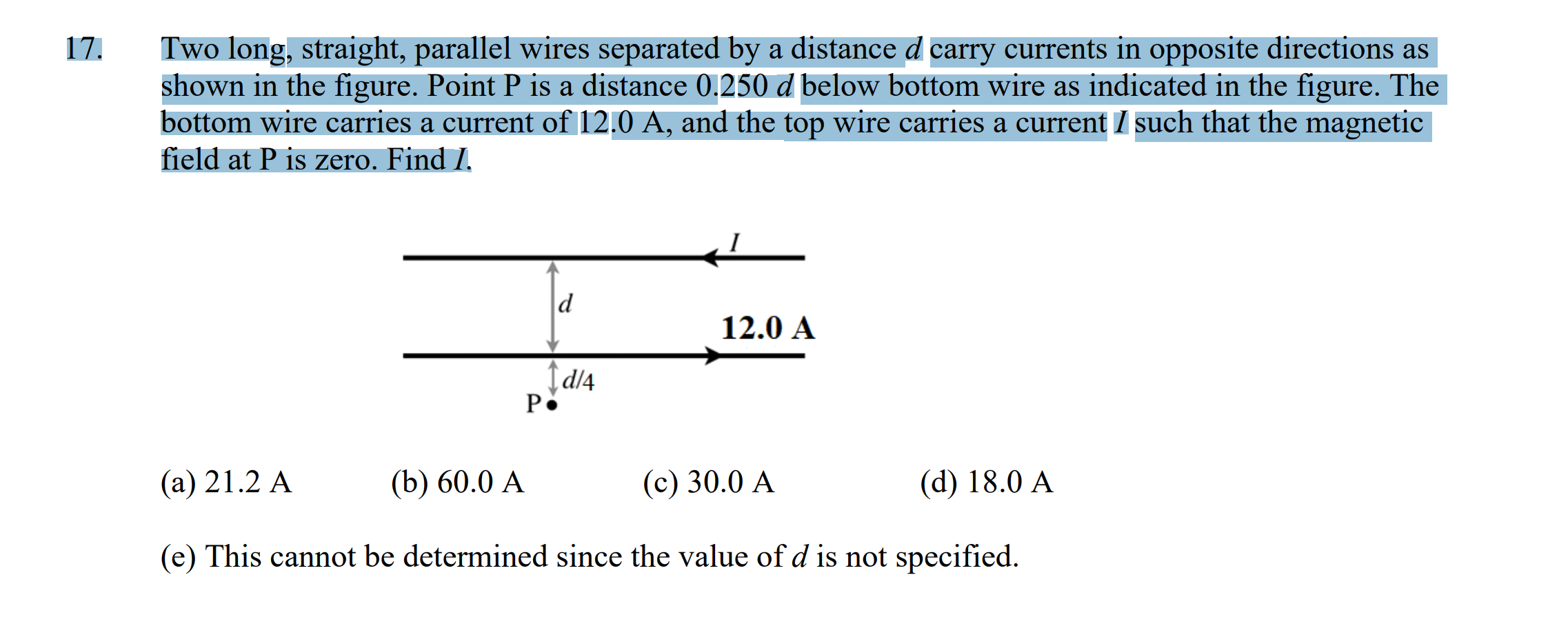 Solved Two long, straight, parallel wires separated by a | Chegg.com