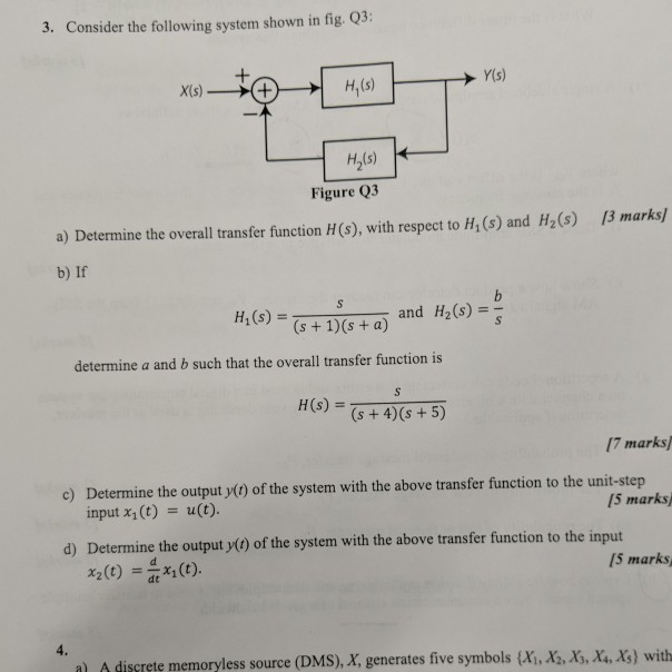 Solved Consider the following system shown in fig. Q3: 3. | Chegg.com