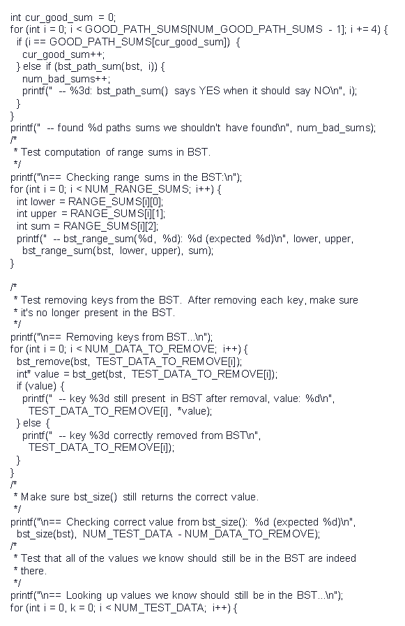 Please help me with the FIXME portions of bst.c. | Chegg.com