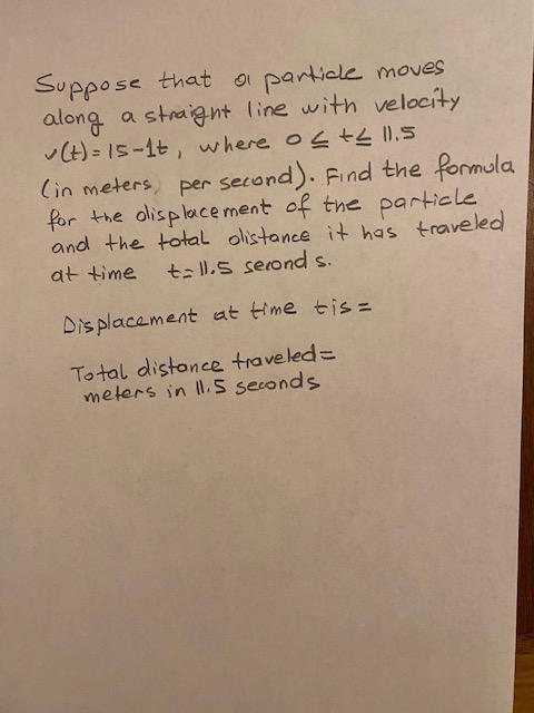 Solved Suppose that a particle moves along a straight line | Chegg.com