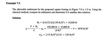 Solved Example 73 The allowable settlement for the proposed | Chegg.com