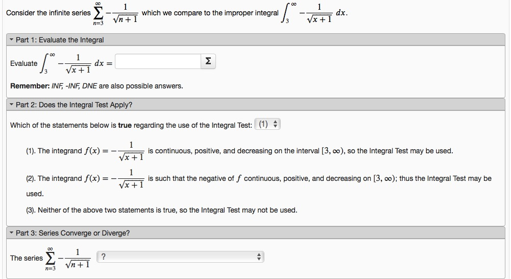 Solved Consider the infinite series > which we compare to | Chegg.com