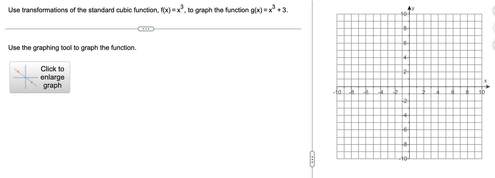 Solved Use transformations of the standard cubic function, | Chegg.com
