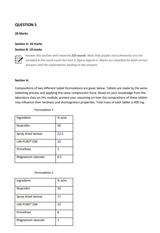 Solved Section A: 10 marks Section B: 10 marks Answer this | Chegg.com