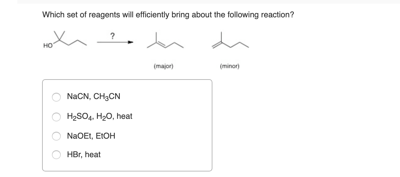 Solved Which set of reagents will efficiently bring about | Chegg.com