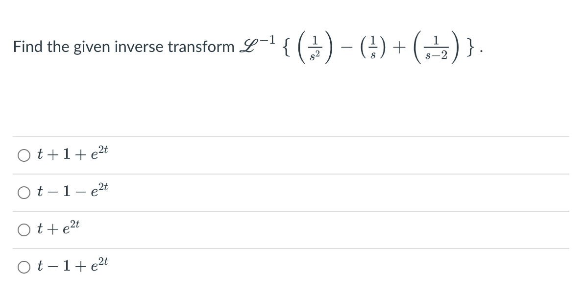 Solved - 1 Find the given inverse transform L-l{( {() | Chegg.com