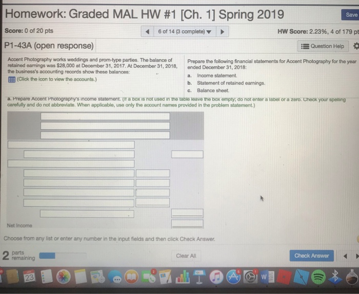Solved Homework: Graded MAL HW #1 [Ch. 1] Spring 2019 Save | Chegg.com