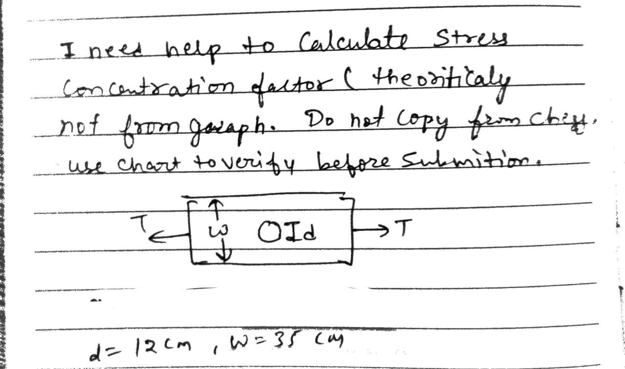 Solved I need nelp to Calculate Stress concentration factor | Chegg.com