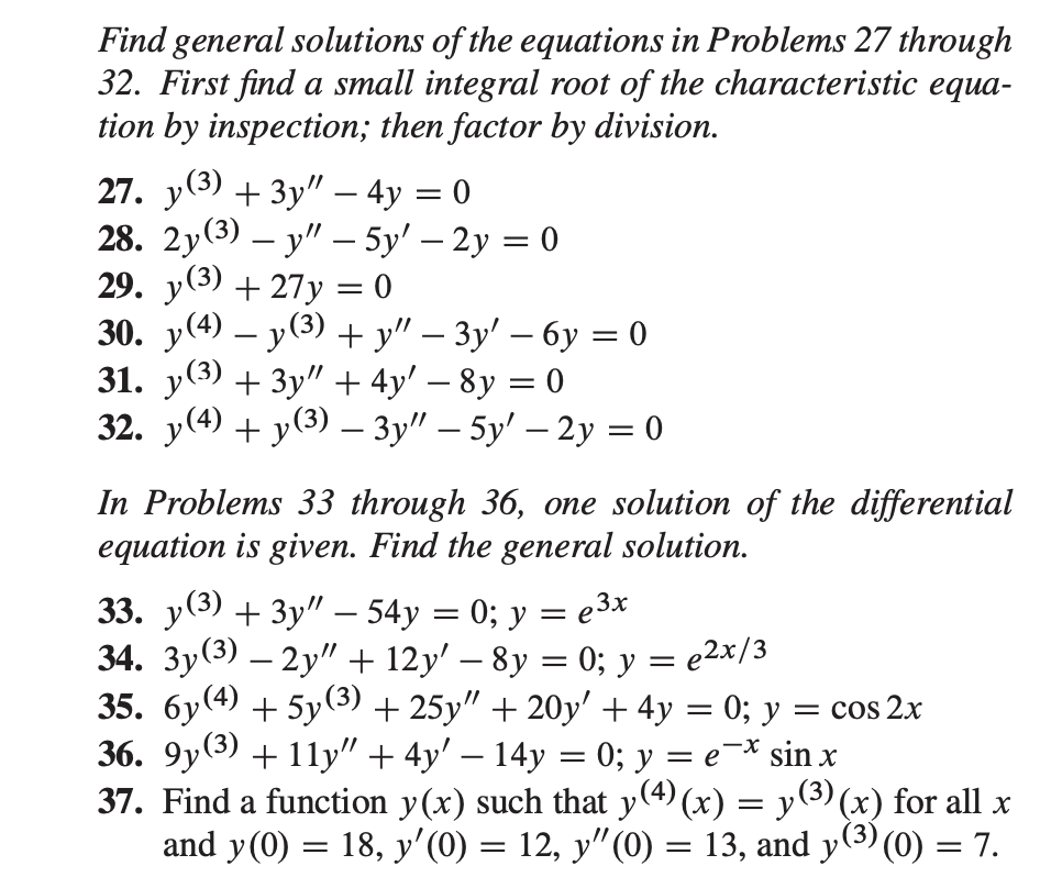 Solved Find general solutions of the equations in Problems | Chegg.com