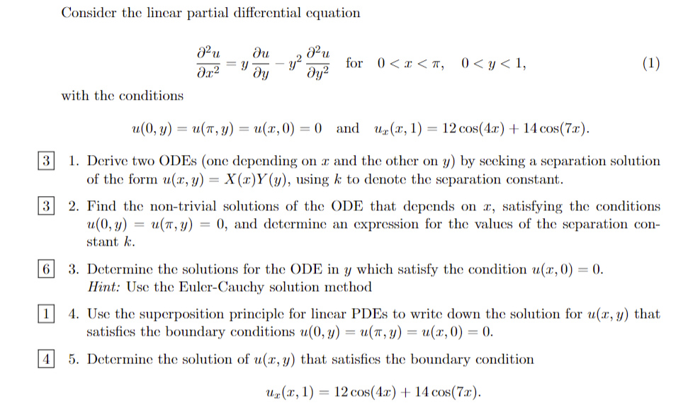 Solved Consider the linear partial differential equation | Chegg.com