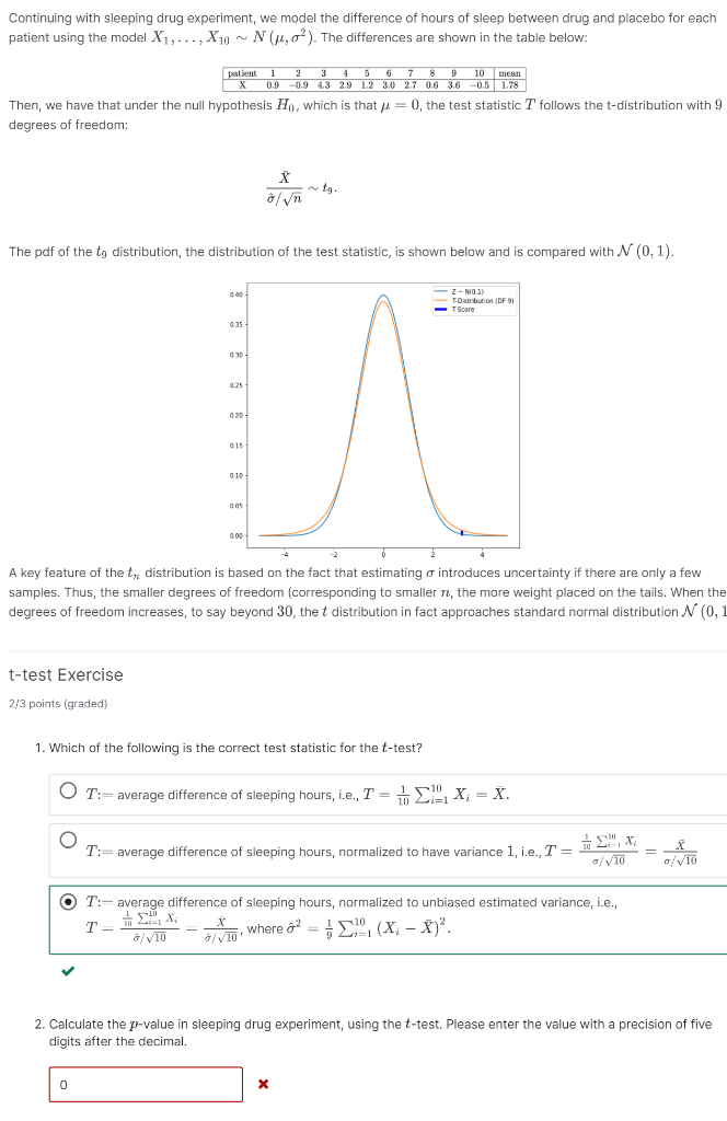 Solved Continuing with sleeping drug experiment, we model | Chegg.com