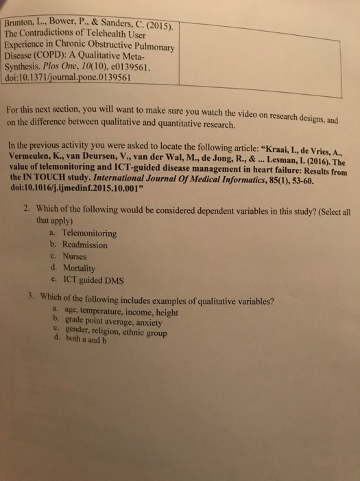 Module 2 Research Designs Worksheet The purpose of | Chegg.com