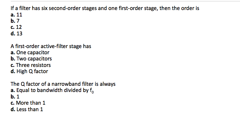 Solved If a filter has six second-order stages and one | Chegg.com